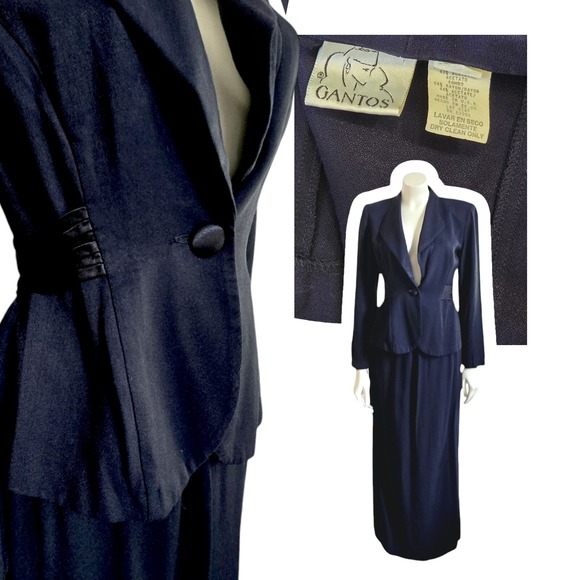 Gantos | Skirts | Vintage 8s Meets 40s Gantos Navy Skirt Suit ...